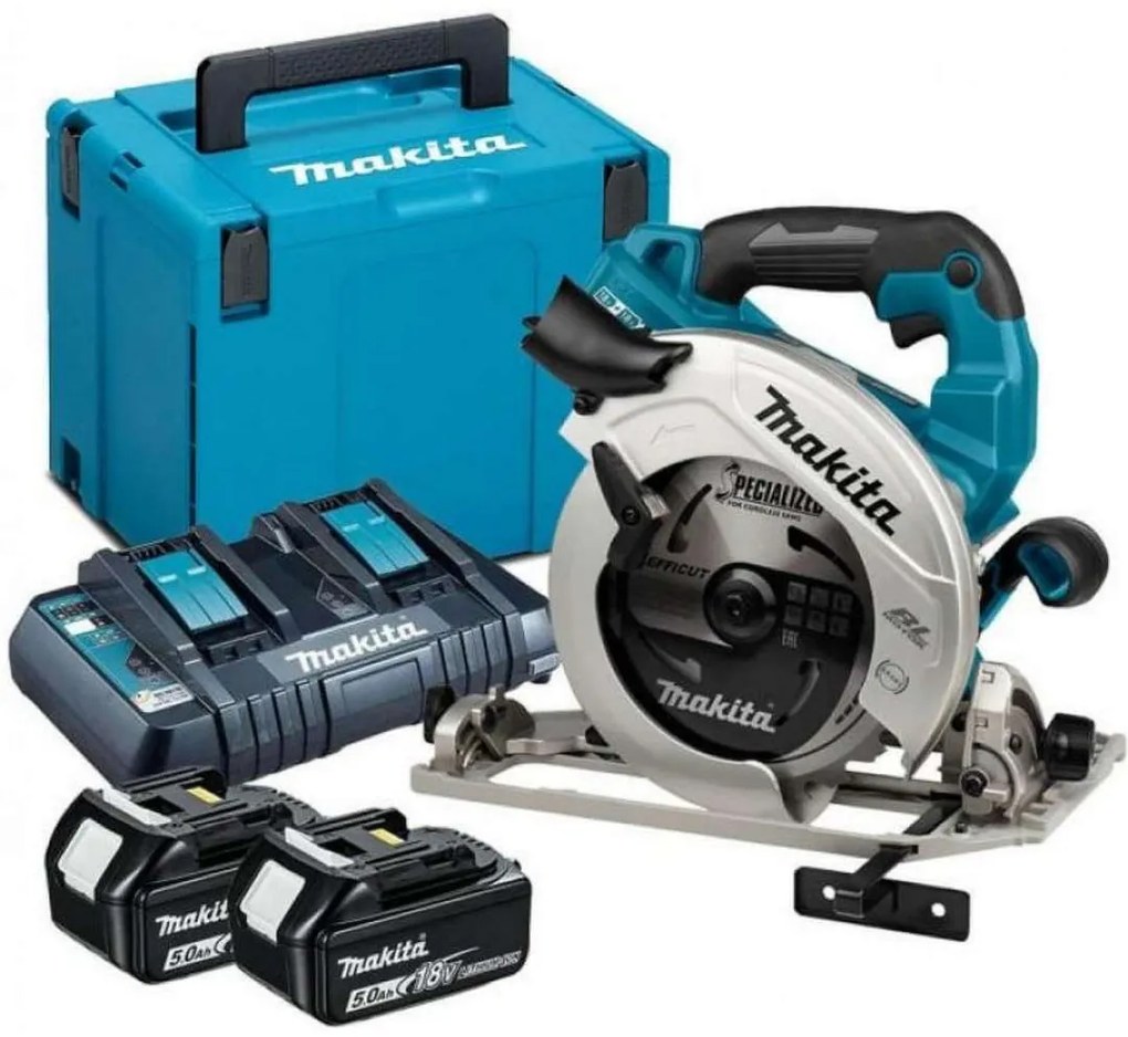 Makita - 18V AKU okružní pila 190 mm, 2x aku 5,0 Ah LXT, nabíječka DHS782PT2J