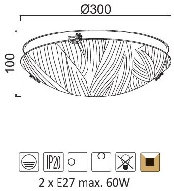 ACA DECOR Přisazené svítidlo FORCE max. 2x60W/230V/E27/IP20