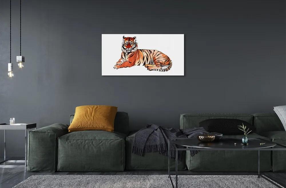 Obraz na skle malované tygr 120x60 cm