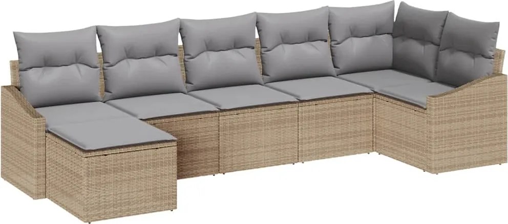Set pohovek 7 ks Béžová polyratan 3346810