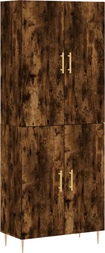 vidaXL Skříň highboard 69,5 x 34 x 180 cm kompozitní dřevo [3195670] Barva: bílá s vysokým leskem
