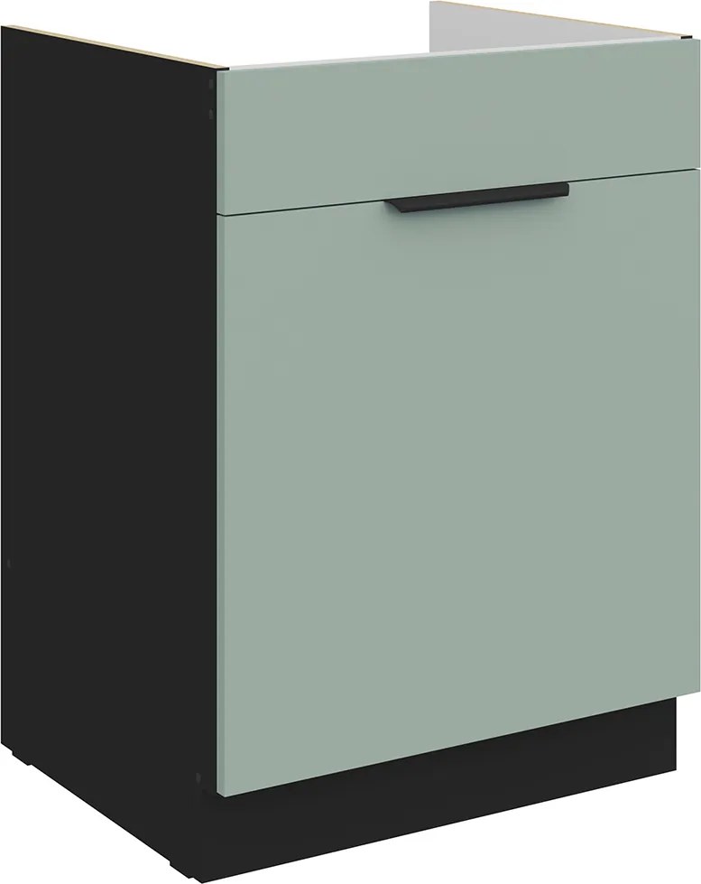 ARIA sc | dolní skříňka 60 ZL 1S dřezová | 60 cm | PREMIUM BOX | černá/aquamarine