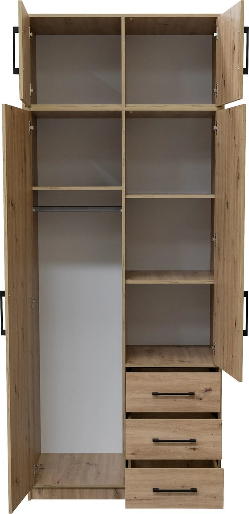STO Šatní skříň KOS D2 100 cm, Dub Artisan