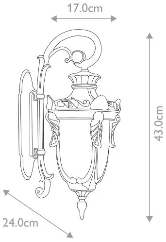Elstead PH2-S-OB - Venkovní nástěnné svítidlo PHILADELPHIA 1xE27/100W/230V IP44