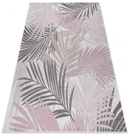 Dywany Luszczow Kusový koberec SISAL SION palmové listy, tropický 2837 ecru / růžový Rozměr koberce: 140 x 190 cm