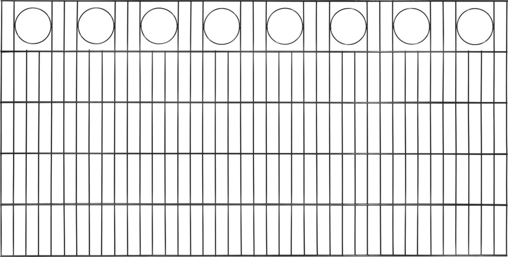 Floraworld Dekorativní plotový panel, dvojitý, kruh, antracit, 100 x 200 cm