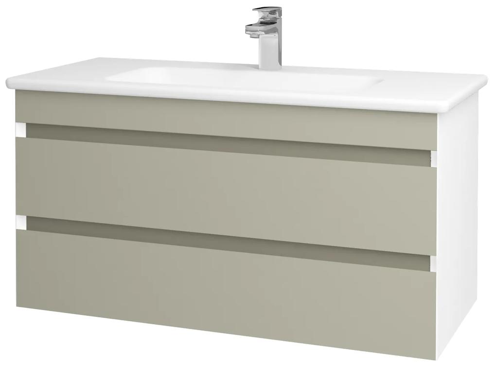 Dřevojas Koupelnová skříň MAJESTY SZZ2 100 Varianta: L01 Bílá vysoký lesk / IND Individual