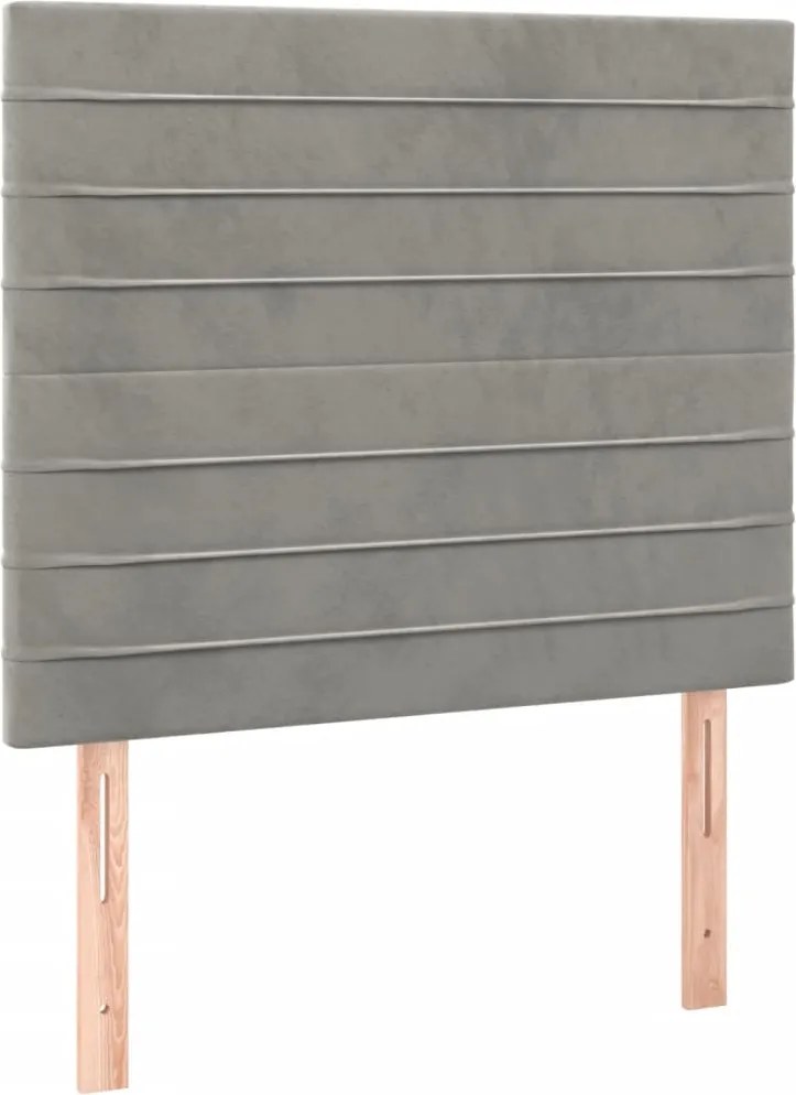 Box spring postel s matrací a LED světle šedá 120x200 cm samet 3136173