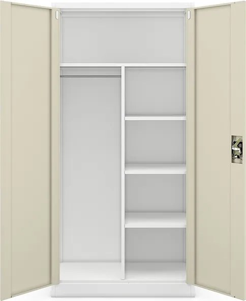 Víceúčelová kovová skříň bílá / dub sonoma, 900x1850x450 mm: DAWID Eco Design