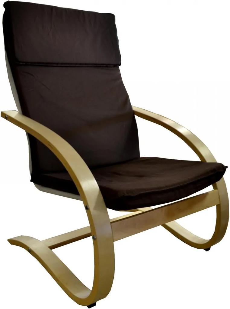 Pohodlné relaxační křeslo v hnědé barvě F190