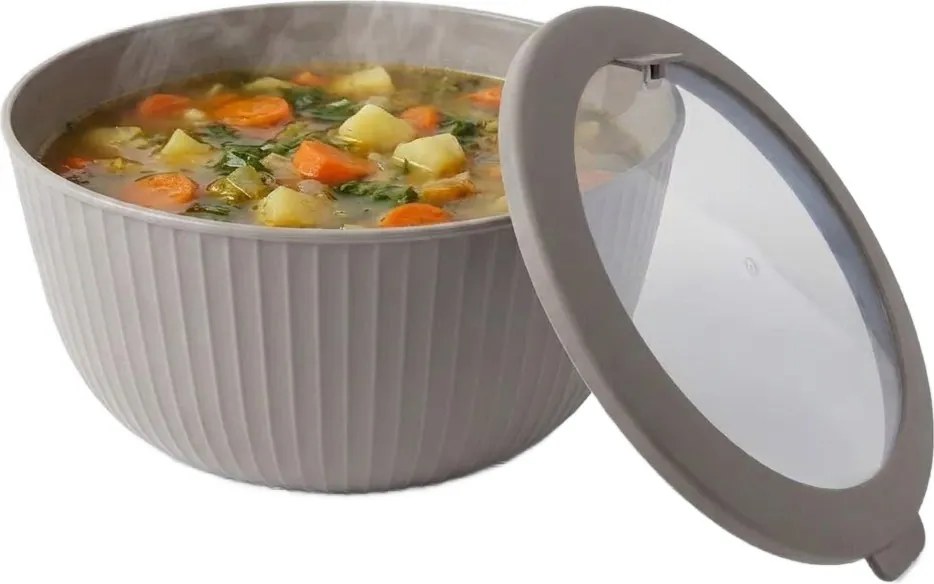 Orion Mísa / box s víkem DORA 4,2L, kulatá pr. 24,5 cm, sv. hnědá