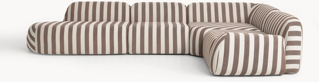 Pruhovaná Modulární rohová XL pohovka Wolke