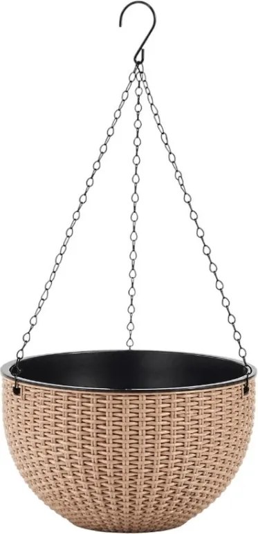 Flamenco Mystique Velký krémový závěsný květináč Rattan Design 26 cm ROS10K