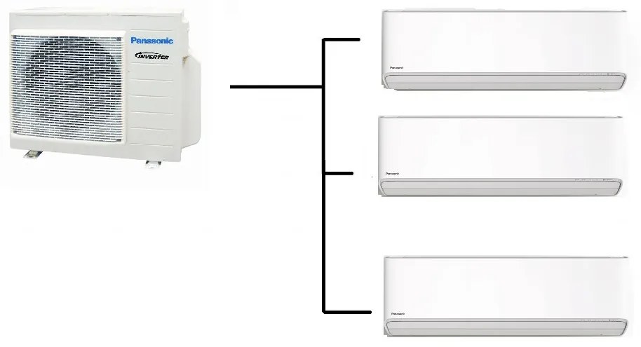 Klimatizace Panasonic Etherea white 1+3 (2kW + 2kW + 2,5kW) Multi-split R32