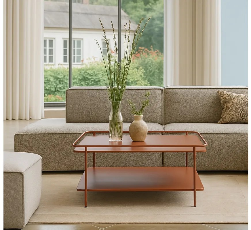 Designový konferenční stolek Harinder 75 cm terakota
