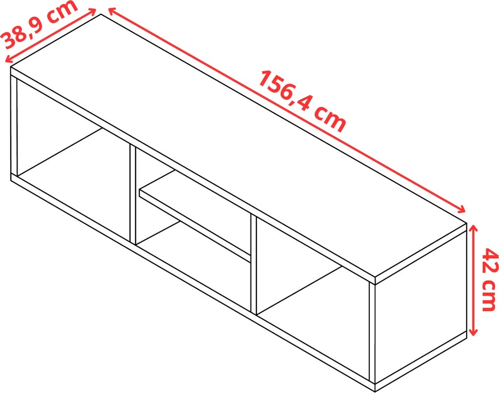 TV skříňka EDI 3 černý + bílý uzavřená TV skříňka s policí