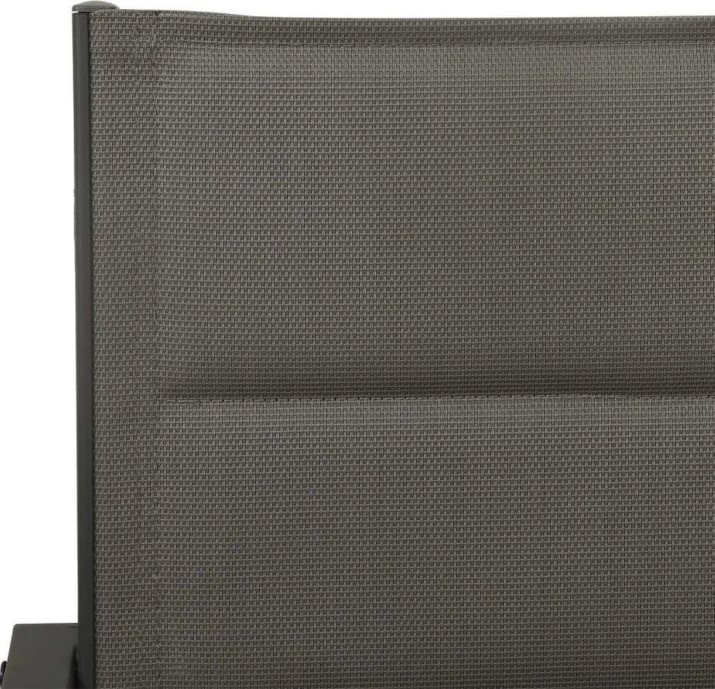 3dílný zahradní jídelní set černý ocel a textilen 3200734