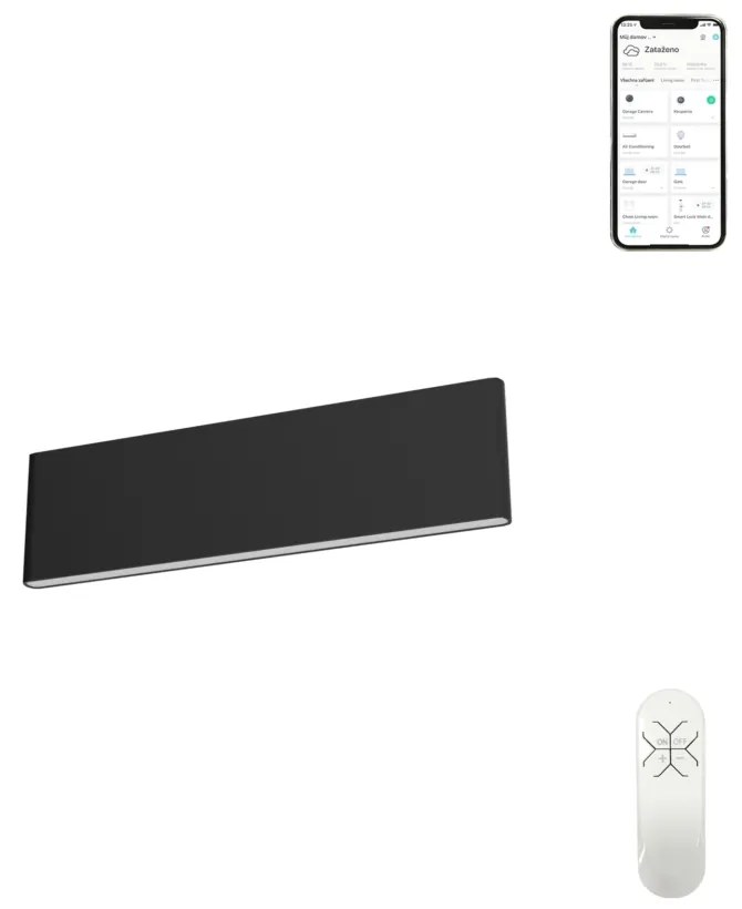 Immax NEO LISTON Smart nástěnné svítidlo 29cm 8W černé Zigbee 3.0