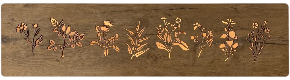 Li-Go "Byliny" světelný obraz 230V 120x31cm provedení povrchu: dub světlý