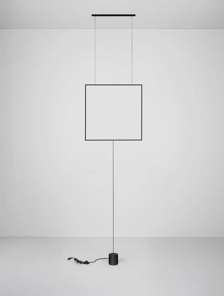 Matně černá kovová LED stojací lampa (výška 392 cm) Dahlia – Nova Luce
