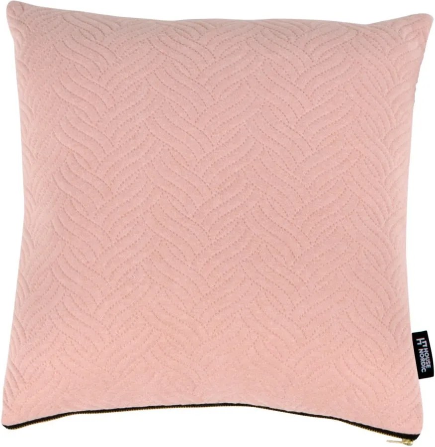 Růžový polštářek s příměsí bavlny House Nordic Ferrel, 45 x 45 cm