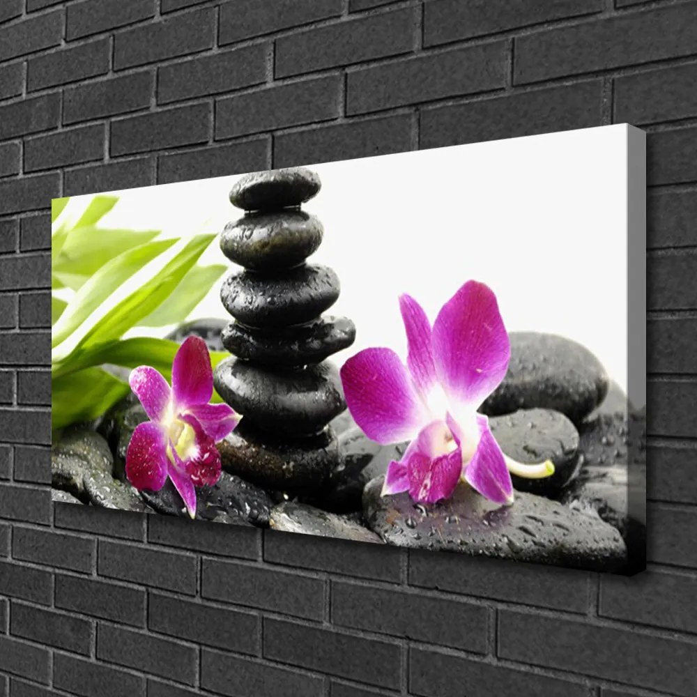 Obraz na plátně Kameny Zen Lázně Orchidej 120x60 cm