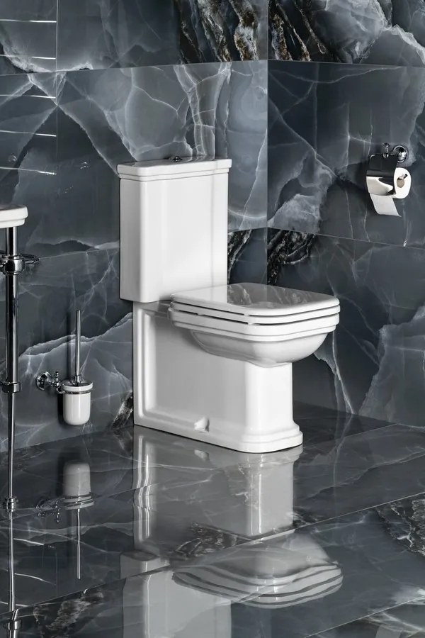 Kerasan Kerasan, WALDORF WC kombi, spodní/zadní odpad, bílá-chrom, WCSET04-WALDORF