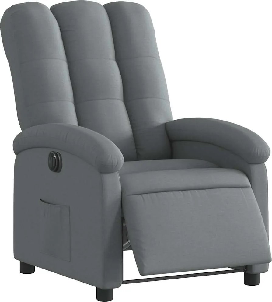 Elektrické polohovací křeslo tmavě šedé textil 3204069