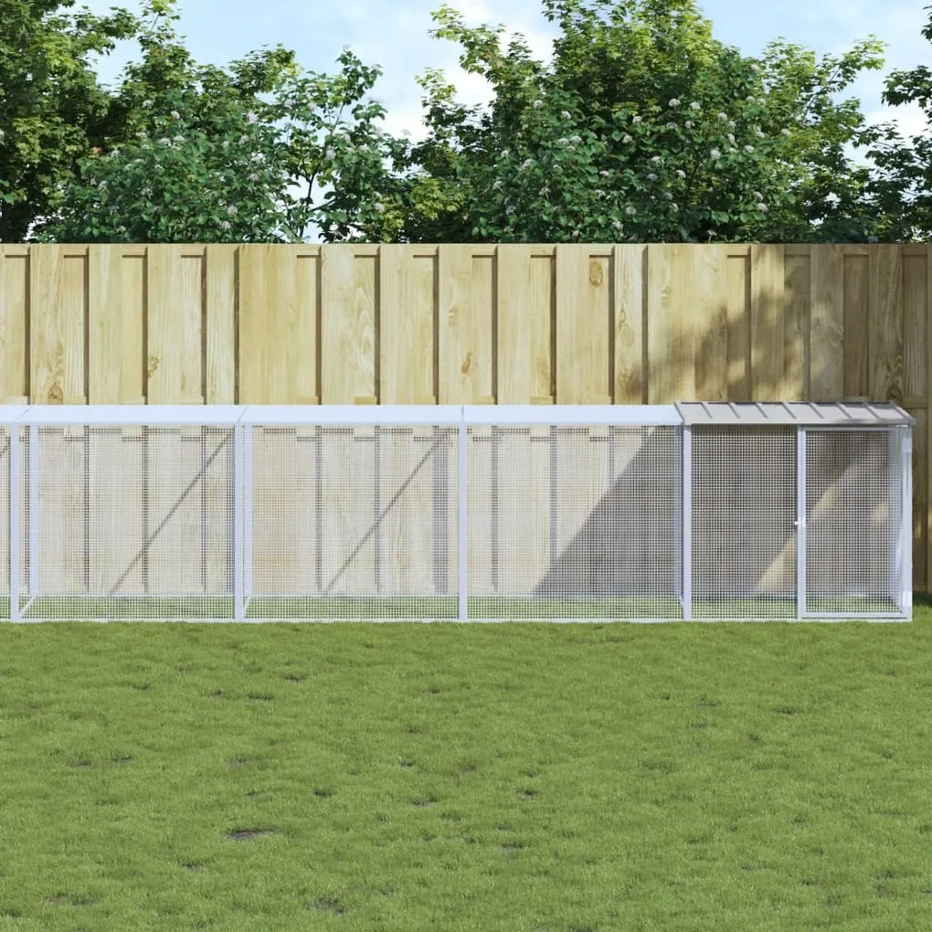 Klec pro kuřata se střechou světle šedá 1 003 x 98 x 90 cm ocel 3189048