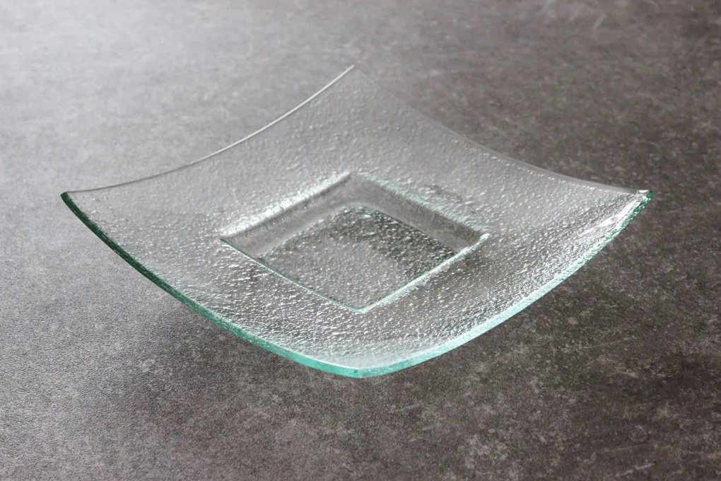 BDK-GLASS Čtvercová čirá mísa 25x25cm
