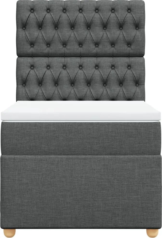 Box spring postel s matrací tmavě šedá 80 x 200 cm textil 3293415
