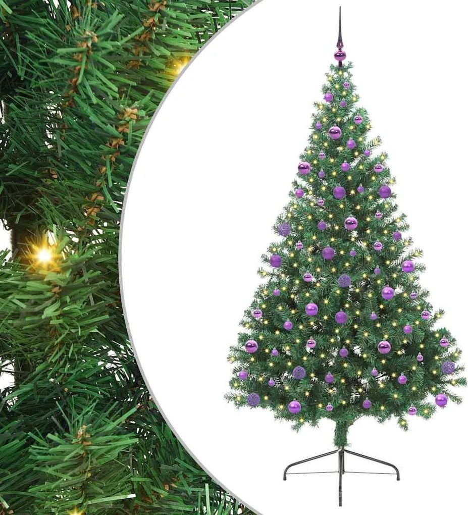 Umělý osvětlený vánoční stromeček Zelená 210 cm PVC 3397030