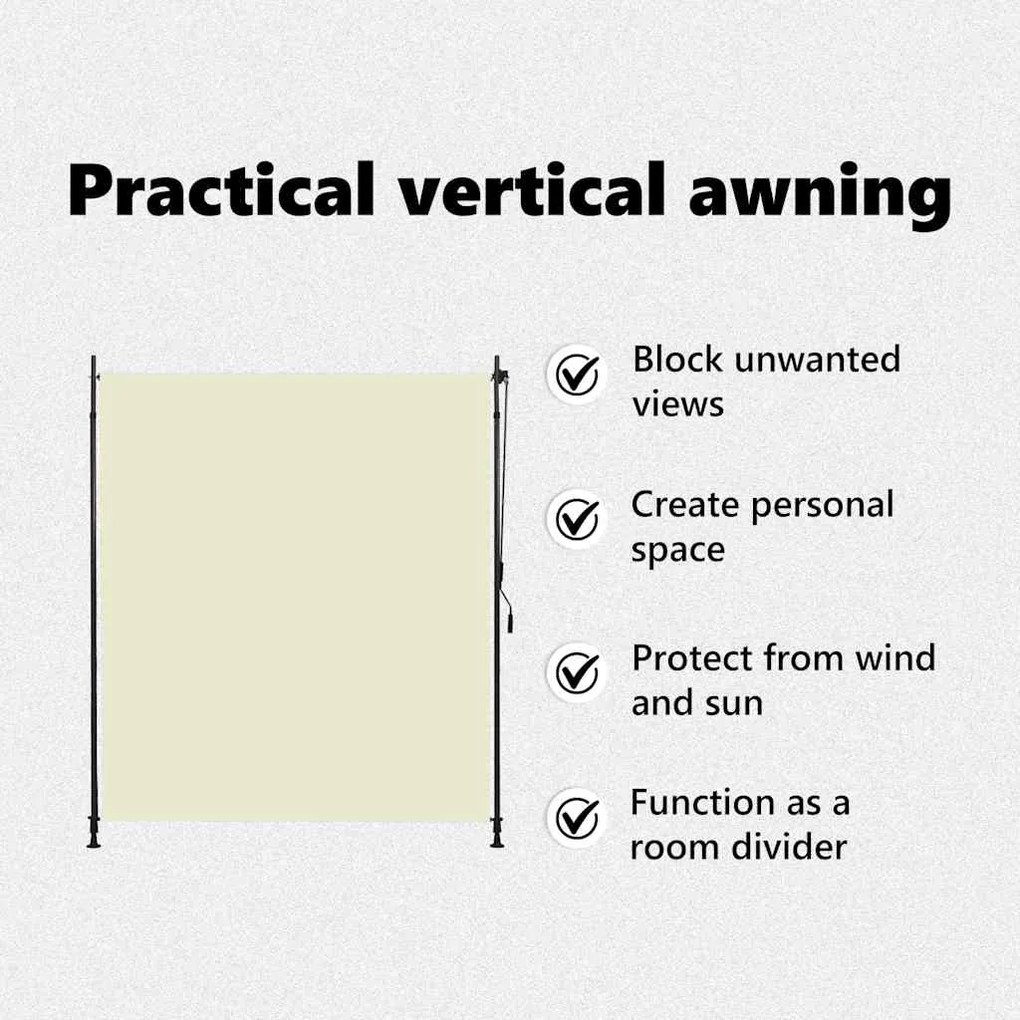 vidaXL Marketos Venkovní roleta 200 x 270 cm krémová