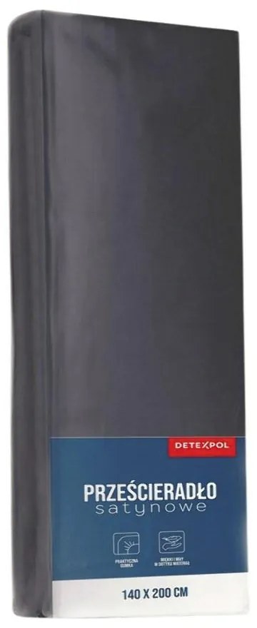 Detexpol Prostěradlo z mikrovlákna 160x200 grafitové jednobarevné s elastickým Poly