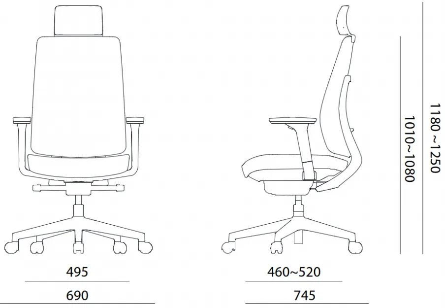 Kancelářská ergonomická židle OFFICE More K50 — černá, více barev Černá