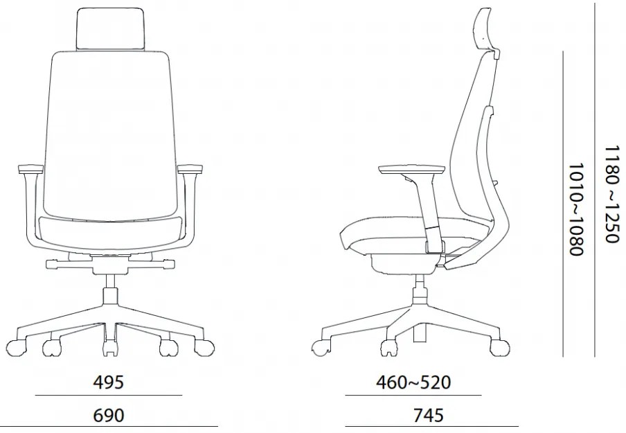 Kancelářská ergonomická židle OFFICE More K50 — černá, více barev Modrá