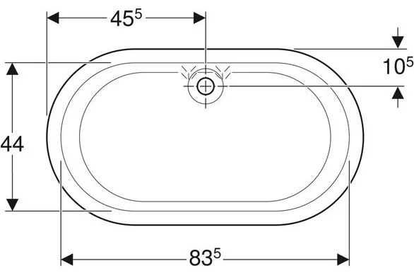 Geberit Bambini Kojenecká asymetrická vana 91 x 51,5 cm, bílá 407010016