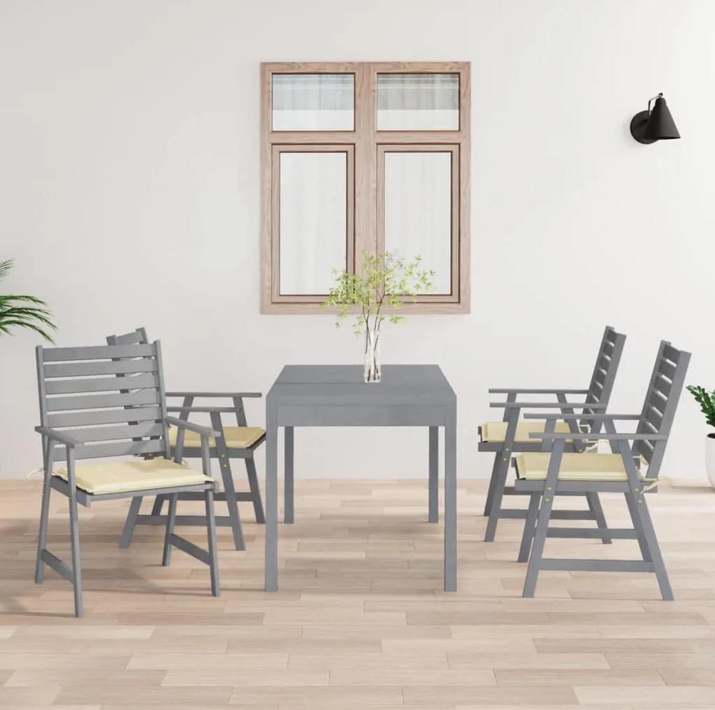 vidaXL Zahradní jídelní židle s poduškami 4 ks masivní akáciové dřevo [3078409] Barva: Modrá