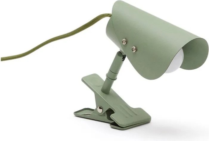 Zelená kovová stolní lampa s klipem (výška 16 cm) Jula – Kave Home