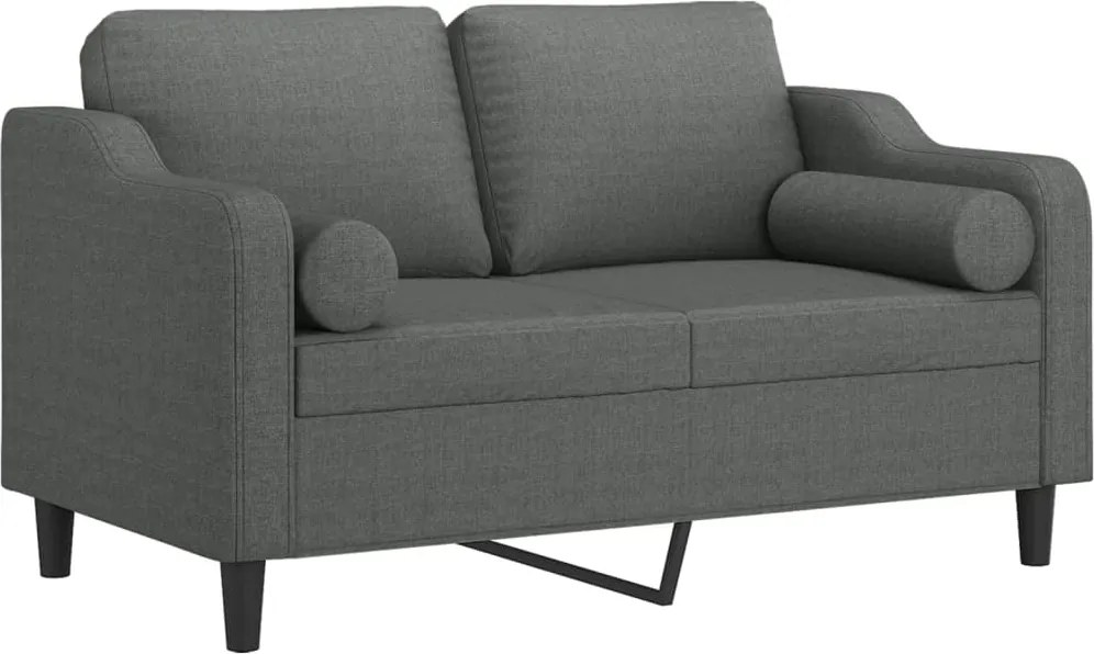 2místná pohovka s polštáři tmavě šedá 120 cm textil 3200838