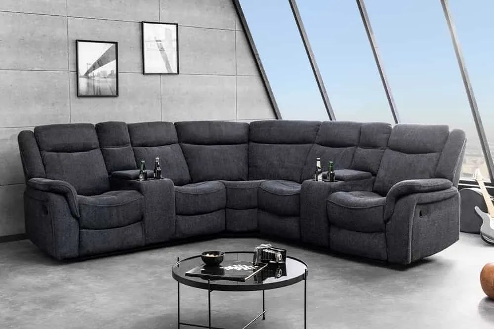 Designová rohová sedačka Movie 270 cm tmavě šedá