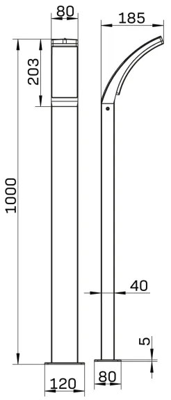 LED Venkovní lampa AMY LED/12W/230V 100 cm IP44 černá