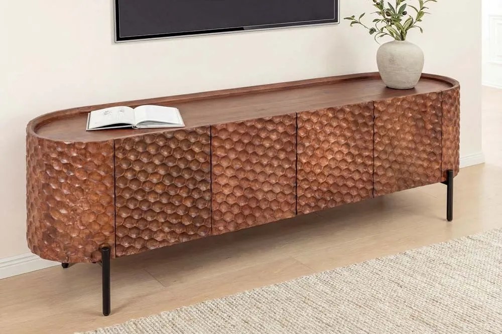 Designový TV stolek Zaxson 160 cm hnědé mango