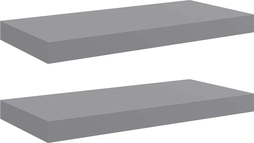 Plovoucí nástěnné police 2 ks šedé 50 x 23,5 x 3,8 cm MDF 323851