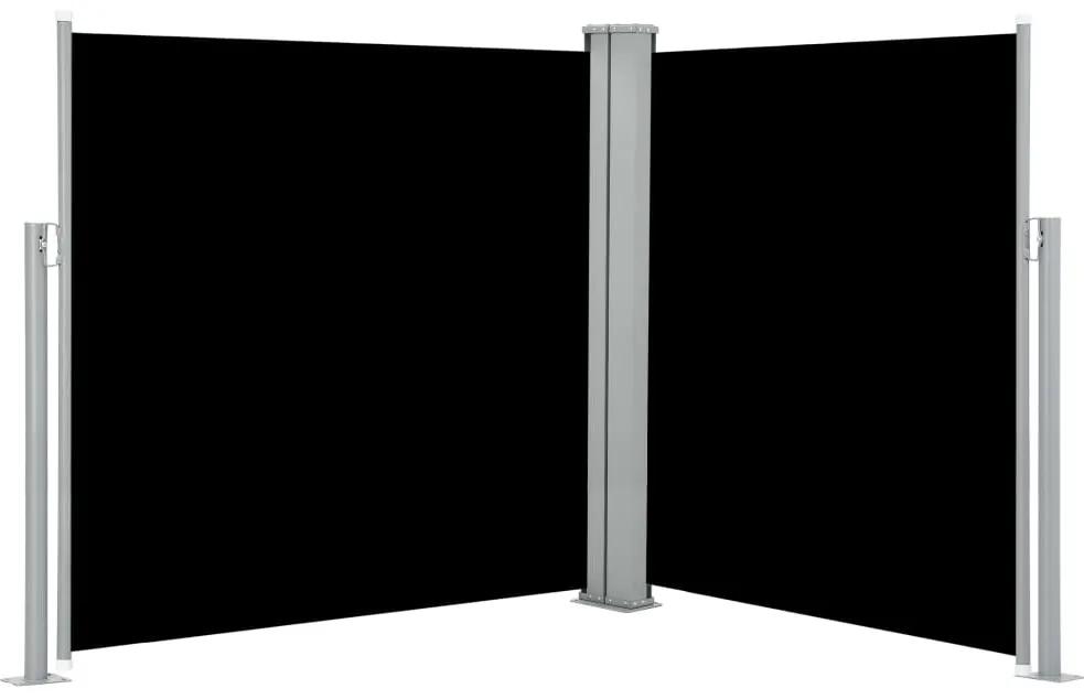 Zatahovací boční markýza / zástěna černá 140 x 600 cm,  48454