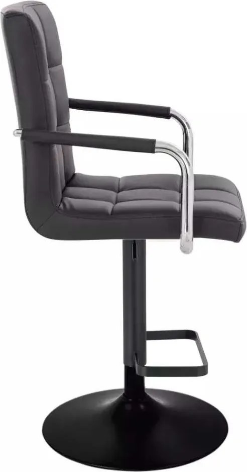 LuxuryForm DESIGN Barová židle VERONA na černé kulaté podstavě - černá