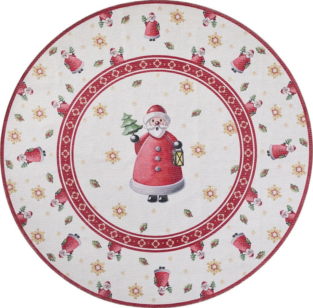 Villeroy & Boch Kusový koberec Toy's delight 106273 Cream, Red kruh, 160x160 (průměr) kruh, červená, obývací pokoj
