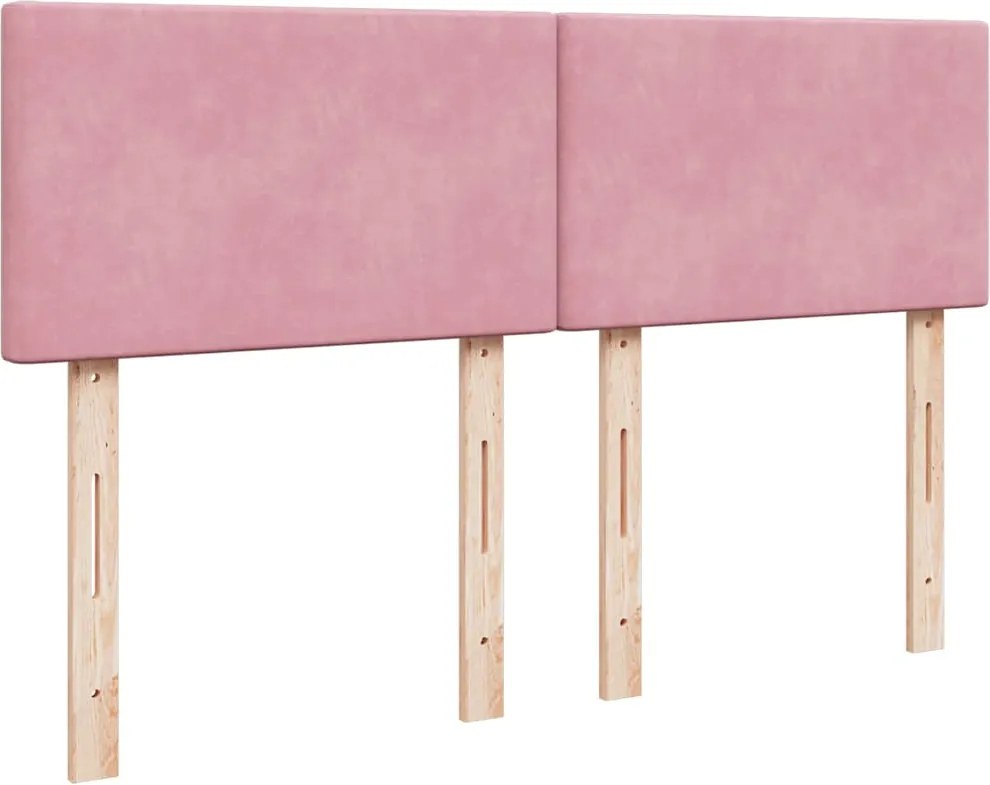 Box spring postel s matrací růžová 140x190 cm samet 3287733