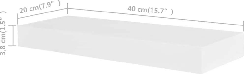 Nástěnné police 4 ks bílé 40 cm 275996