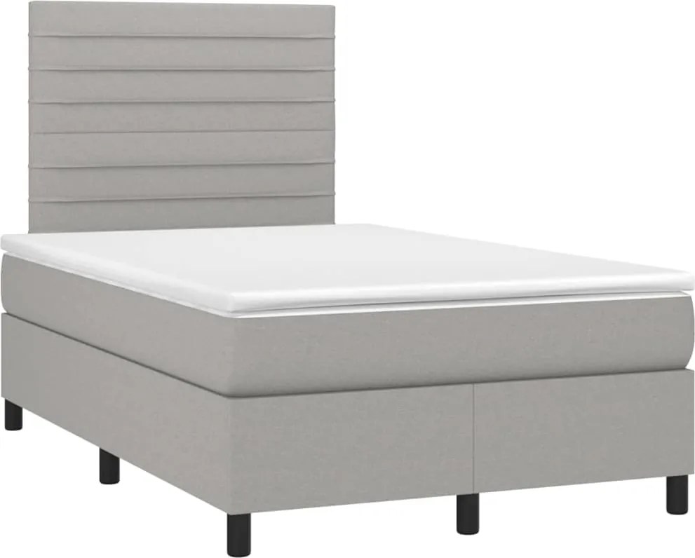 Box spring postel s matrací světle šedá 120 x 200 cm textil 3141841
